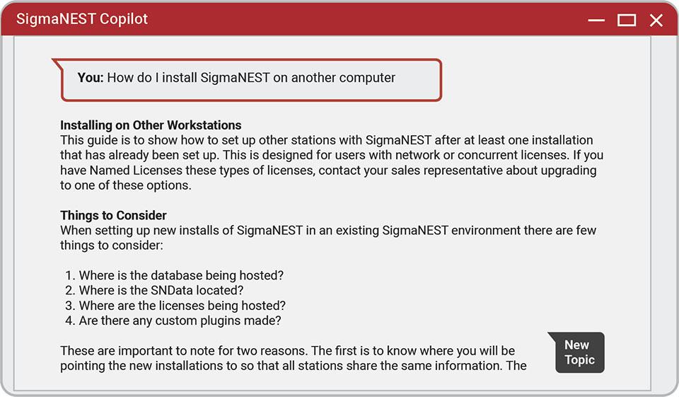 SigmaNEST Copilot - AI Support